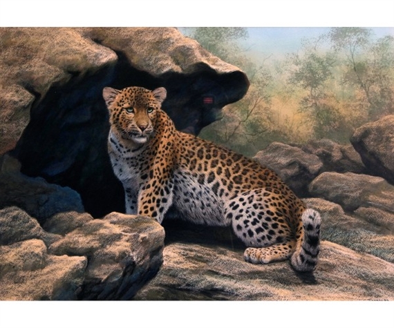 Peter Jepson | Leopard by Rocks (1993) | MutualArt