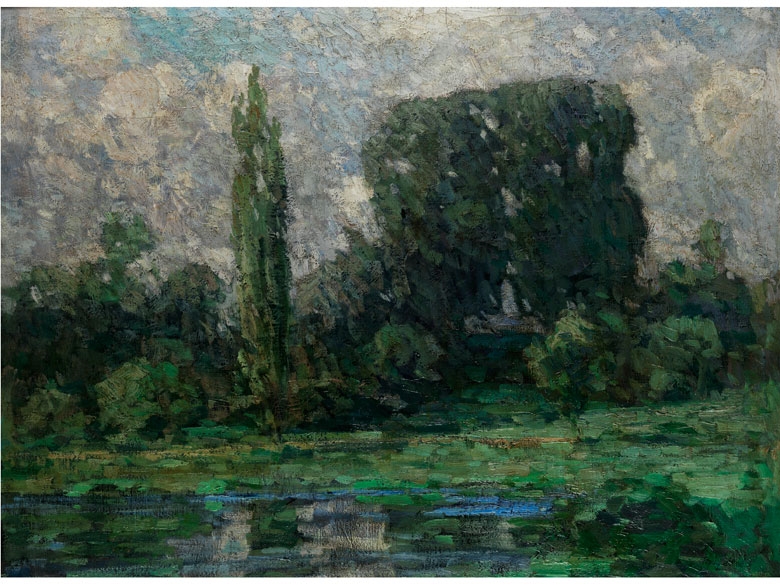 Charles Johann Palmié | SUMMERY LANDSCAPE WITH LAKE | MutualArt