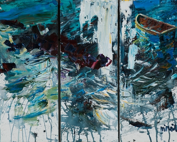 Don McNeil | MOORED BOAT TRIPTYCH- GIGHA | MutualArt