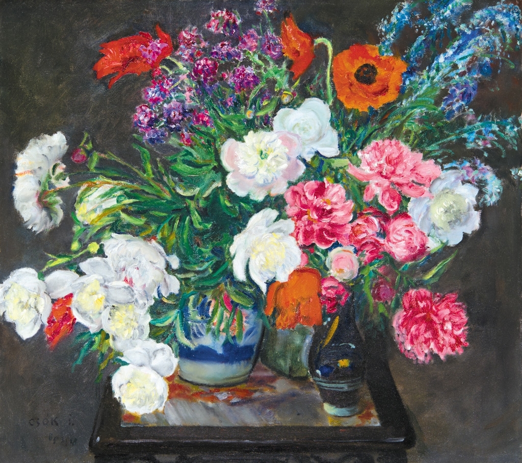 Istvan Csók | Still life with flowers (1918) | MutualArt