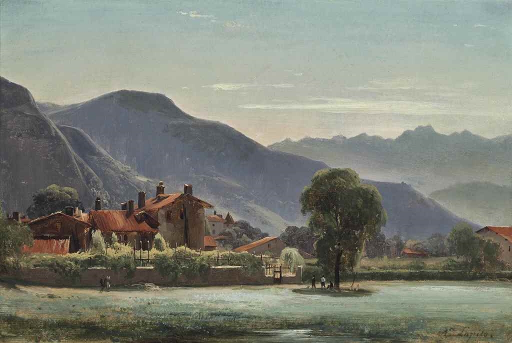 Louis Auguste Lapito | A village in the mountains | MutualArt