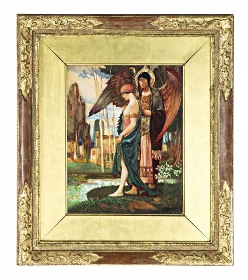 John Riley Wilmer | Girl with guardian angel (1918) | MutualArt