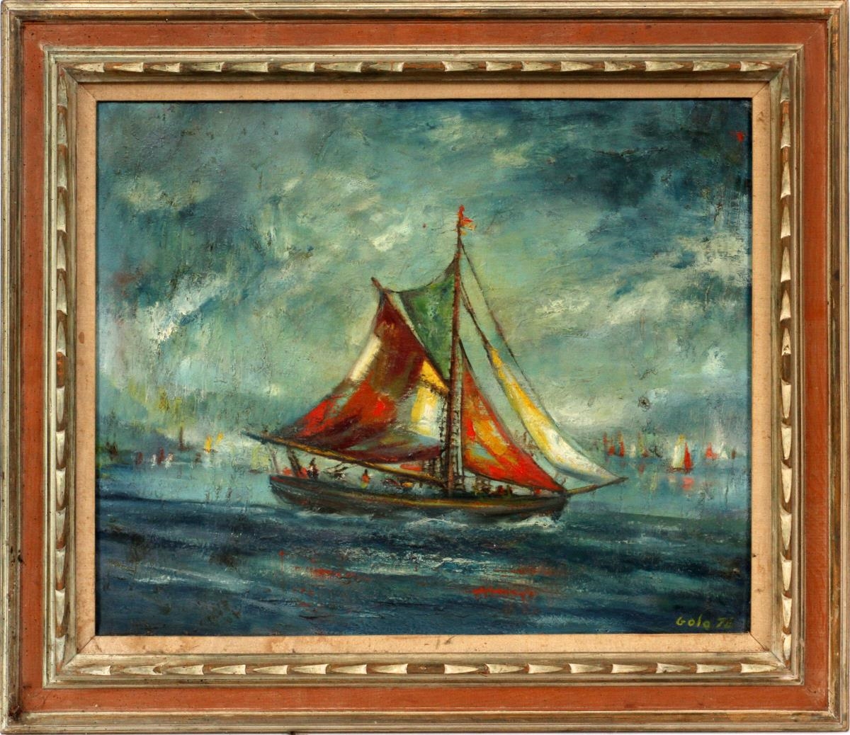 Herman Golo | Depicting a sailboat on the water | MutualArt