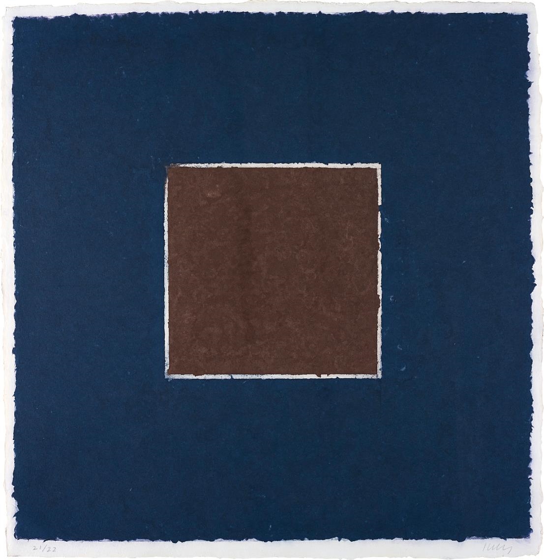 Ellsworth Kelly | Colored Paper Images - XX (Brown square with blue ...