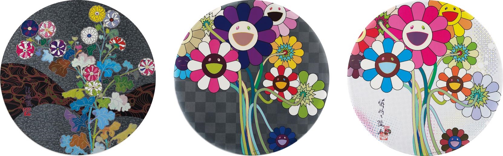 Takashi Murakami | Architect of the Heart; Purple Flowers in a Bouquet ...