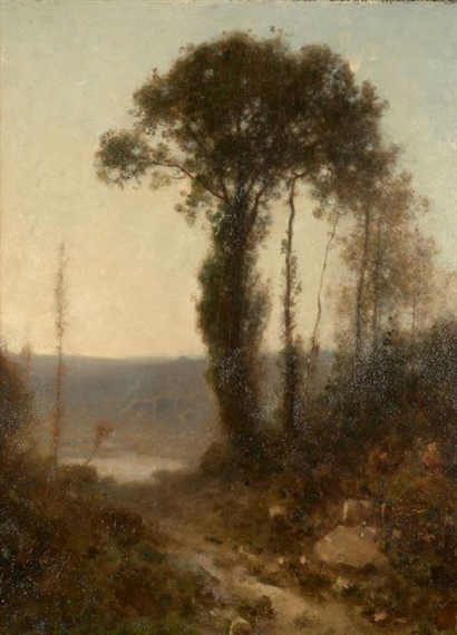 Jean Achard | Grand arbre au bord d'un chemin | MutualArt