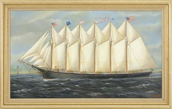 Reginald Eugene Nickerson | The six-masted ship Wyoming off a ...