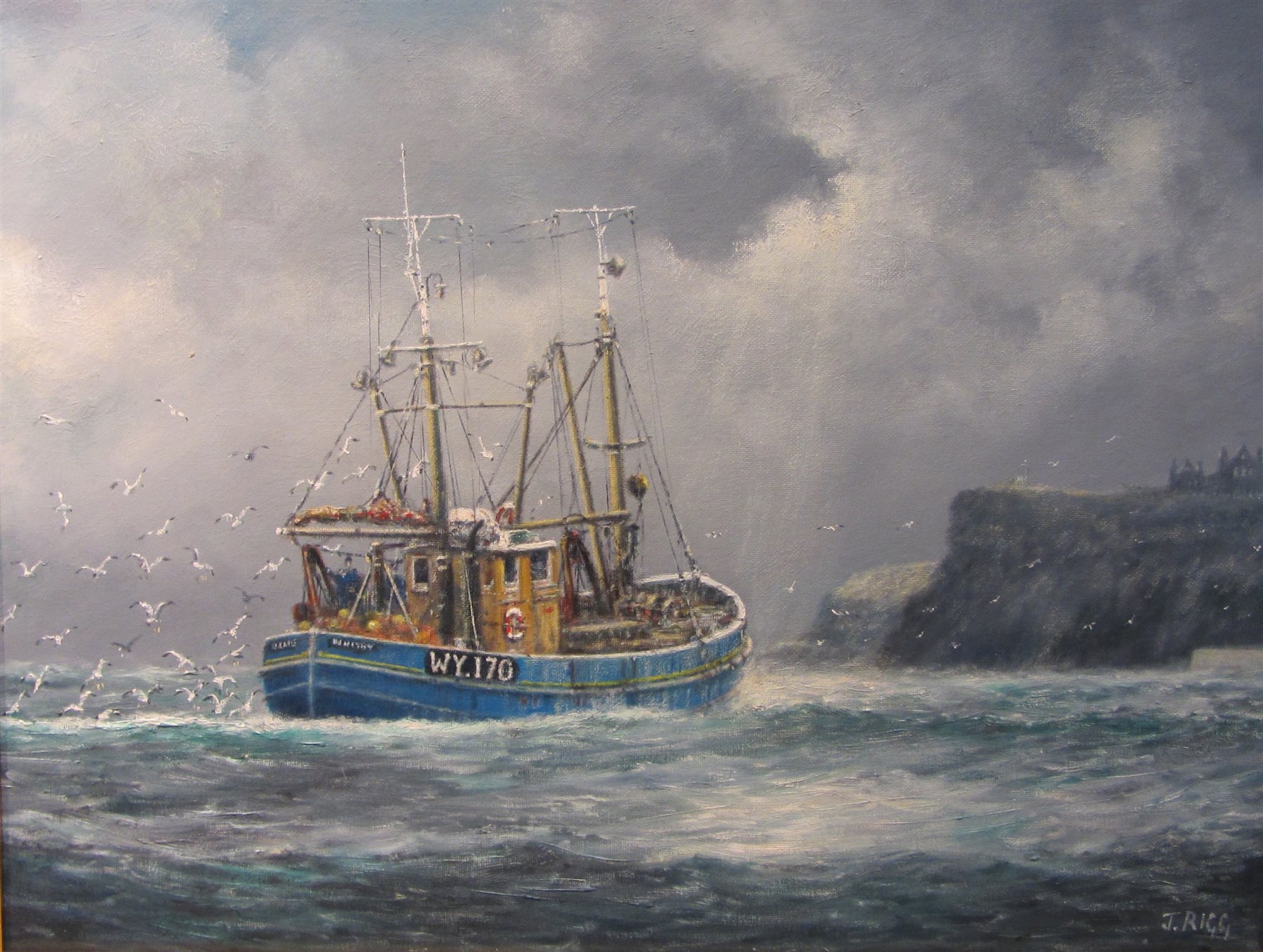 Jack Rigg | Whitby Trawler WY170 Returning to Harbour | MutualArt
