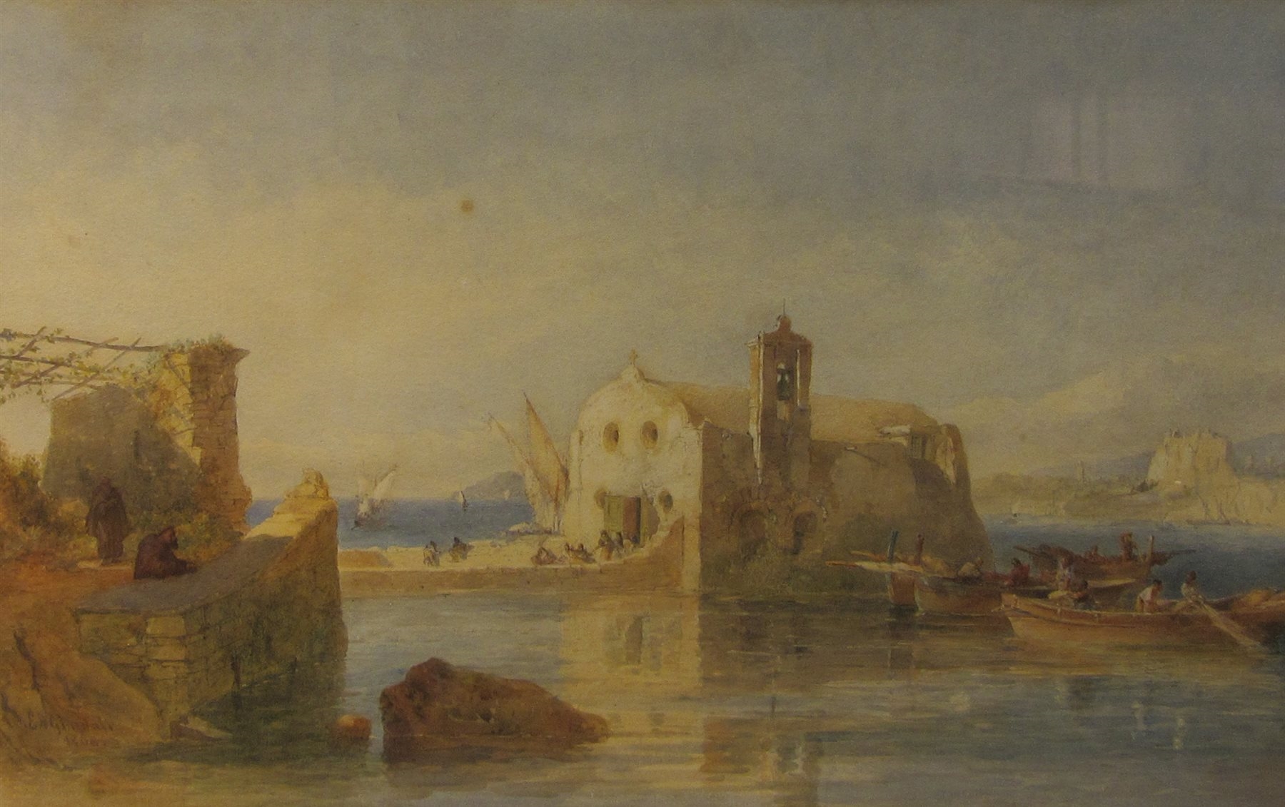 Edward Angelo Goodall | Mediterranean Chapel on the Waterfront (1868 ...