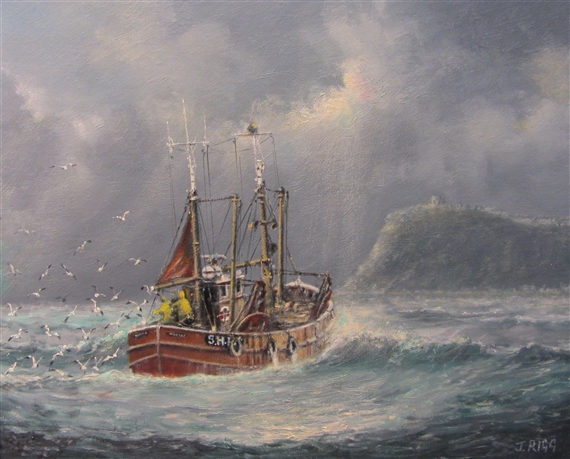 Jack Rigg | Very Choppy Landing - Scarborough Trawler in the North Bay ...