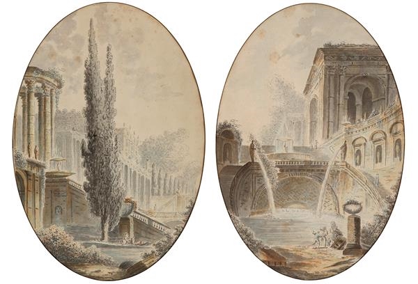 Jean Henry Alexandre Pernet | A pair of animated landscapes | MutualArt