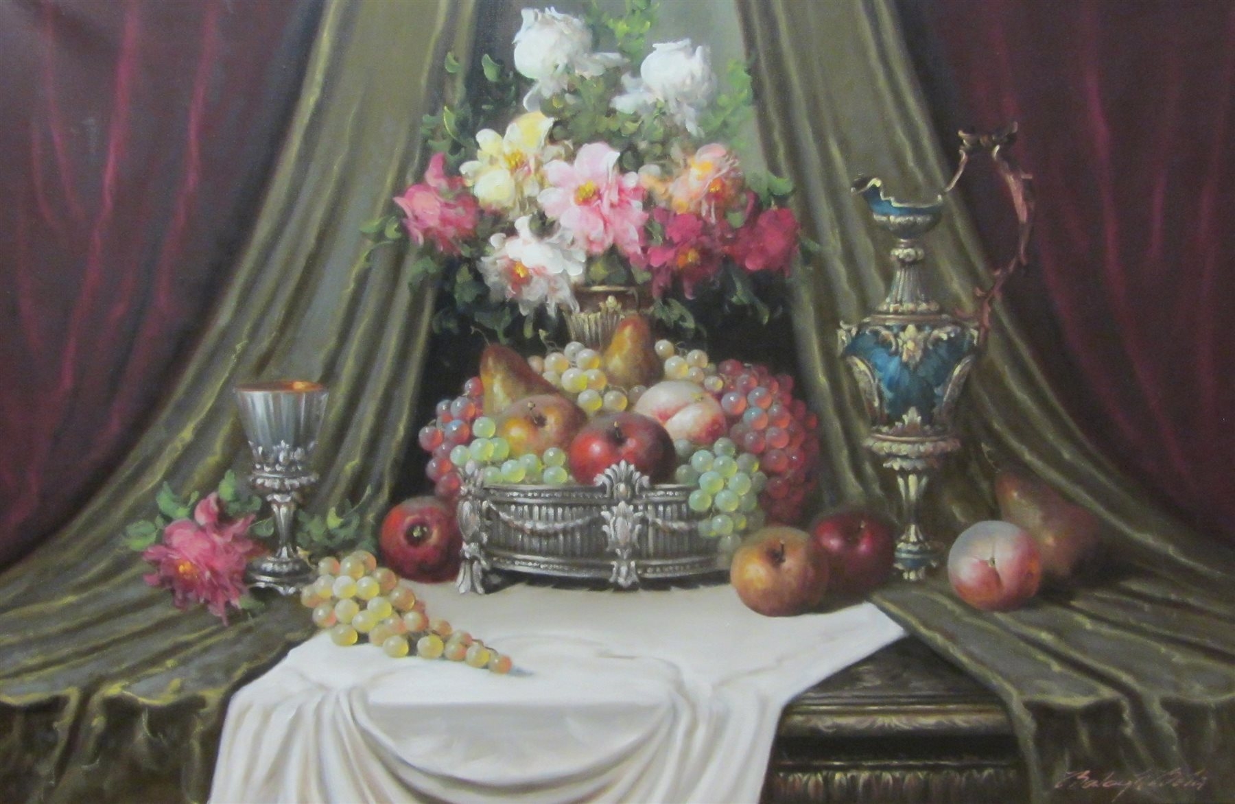 Balogh Bela | Still life of fruit and flowers | MutualArt