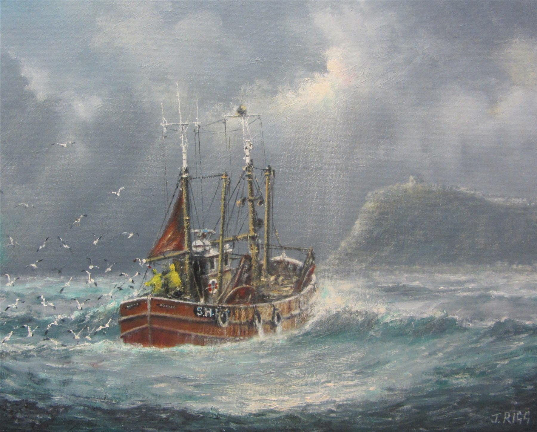 Jack Rigg | Very Choppy Landing - Scarborough Trawler in the North Bay ...