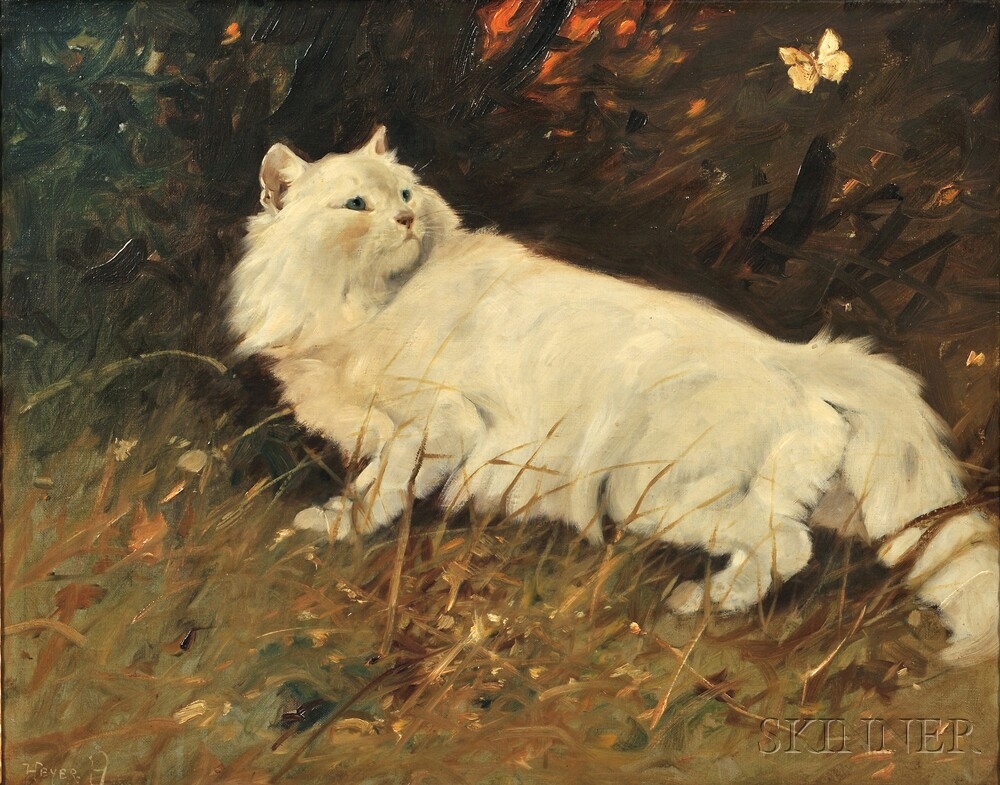 Arthur Heyer | Cat and Butterfly | MutualArt