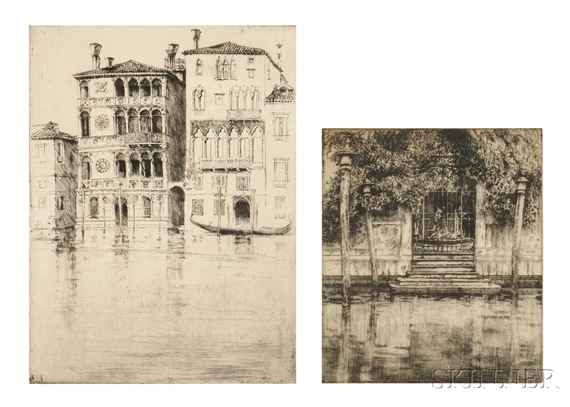 Ernest David Roth | 2 works, The Gate, Venice; Palaces of Venice (1906 ...