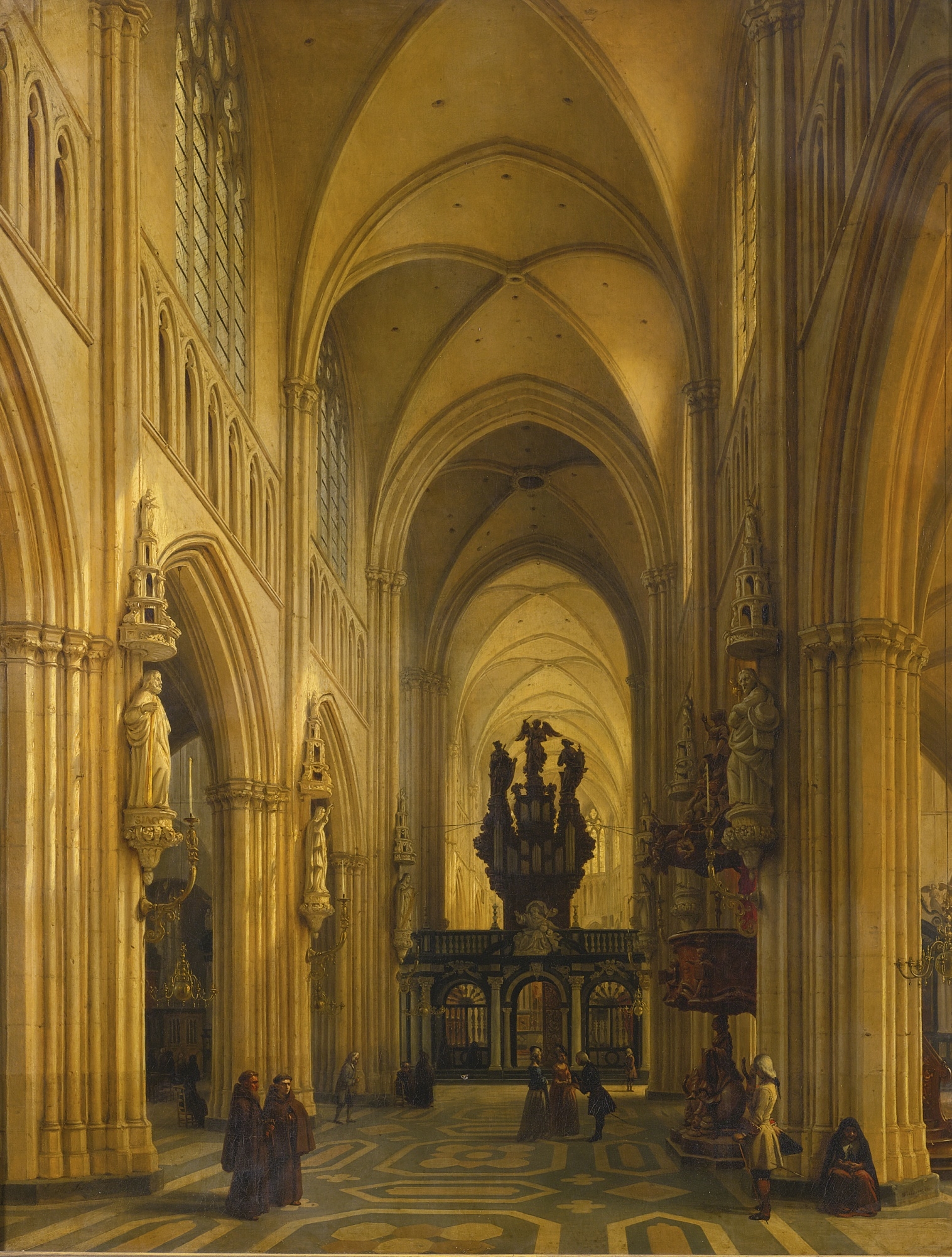 Hippolyte Victor Valentin Sébron | INTERIOR OF A CATHEDRAL (1844 ...