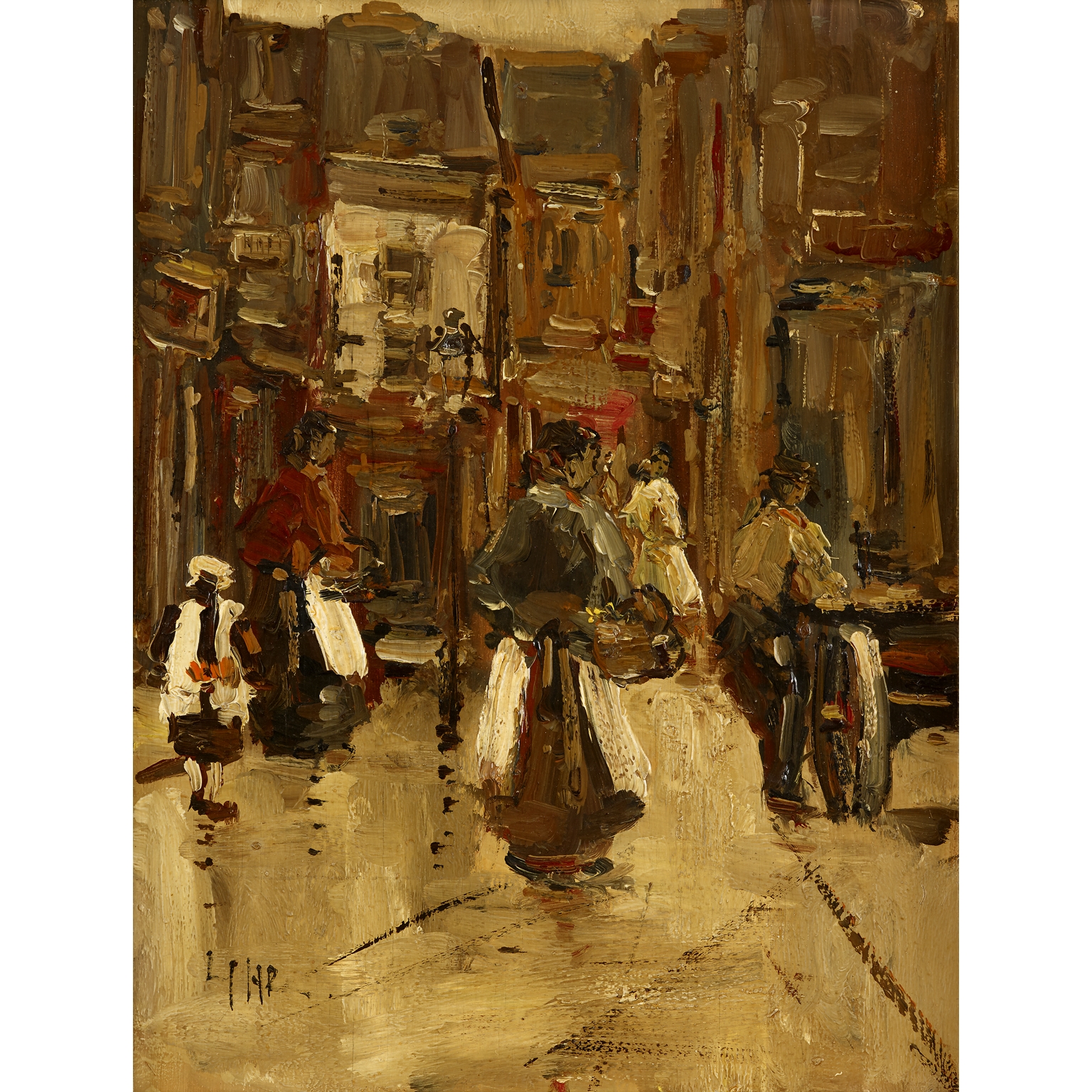 George Hendrik Breitner | Dutch Street with Cart Seller | MutualArt