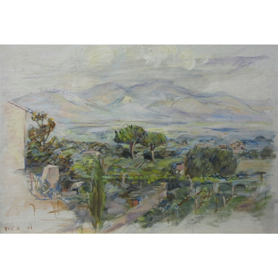 Gaston-Louis Roux | 2 Works: Les Monts Lepini, Acqua Palomba, Les Dunes ...