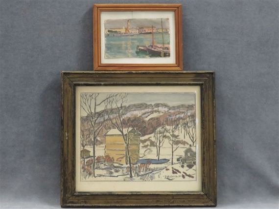 George Herbert Macrum | 2 WORKS: VIEW IN VENICE, SLOATSBURG | Compare ...