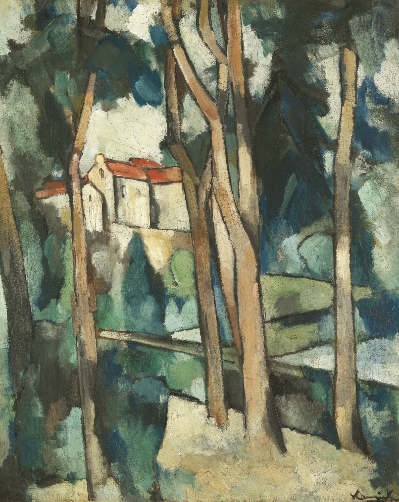 Maurice de Vlaminck | PAYSAGE AUX TOITS ROUGES | MutualArt