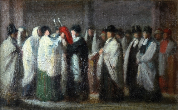 Edouard Moyse | Hasidim with a Torah Scroll | MutualArt