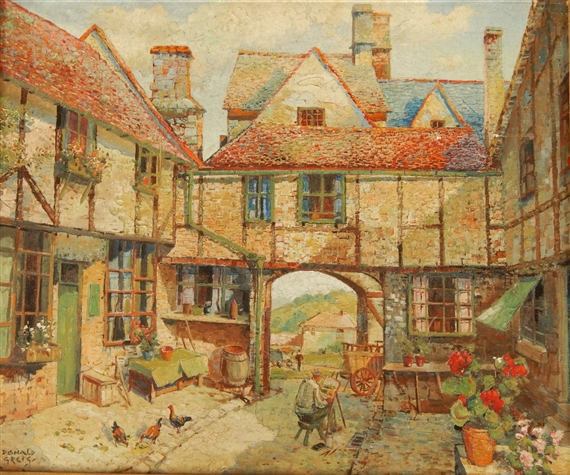 Donald Greig | Artist in Country Courtyard | MutualArt
