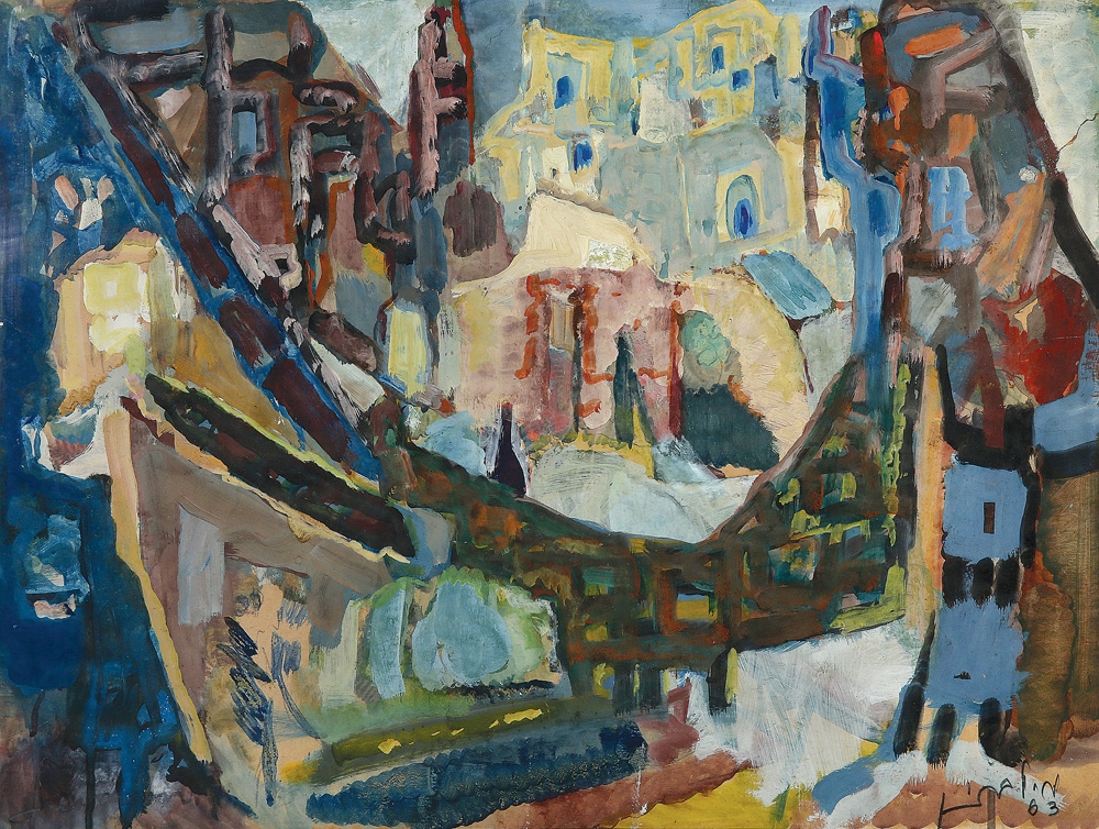 Mordechai Levanon | Safed Landscape (1963) | MutualArt