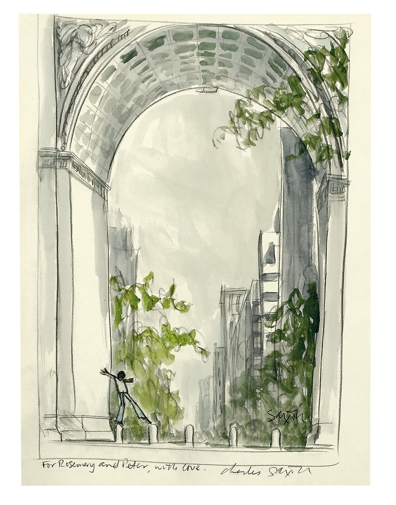 Charles Saxon | Two Works: Washington Square Arch and 1 Newsweek ...