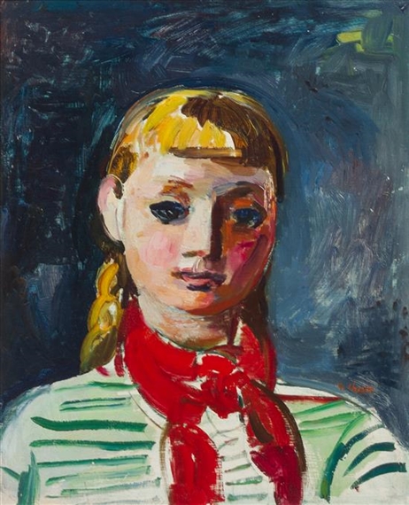 Francis Chapin | Nan with Red Scarf (Circa 1948) | MutualArt