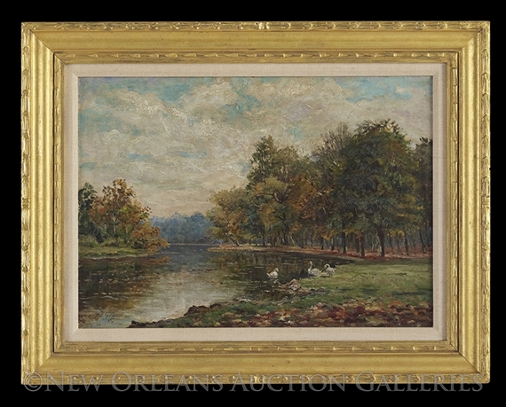 Peter Alfred Gross | Ducks Beside a Waterway, Probably the Harbor ...