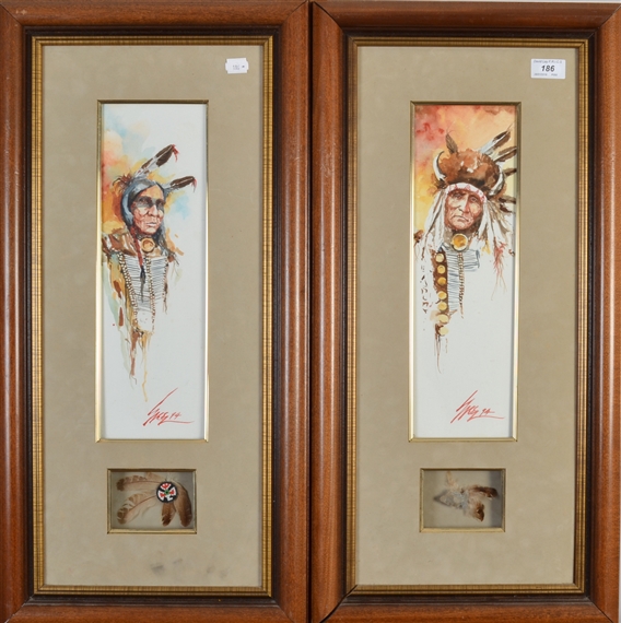 Larry Greer | The Scout and Buffalo Headdress | MutualArt