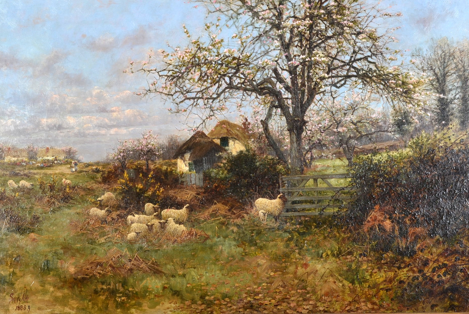 Sidney Pike | Sheep Beneath an Apple Tree (1888 - 1889) | MutualArt