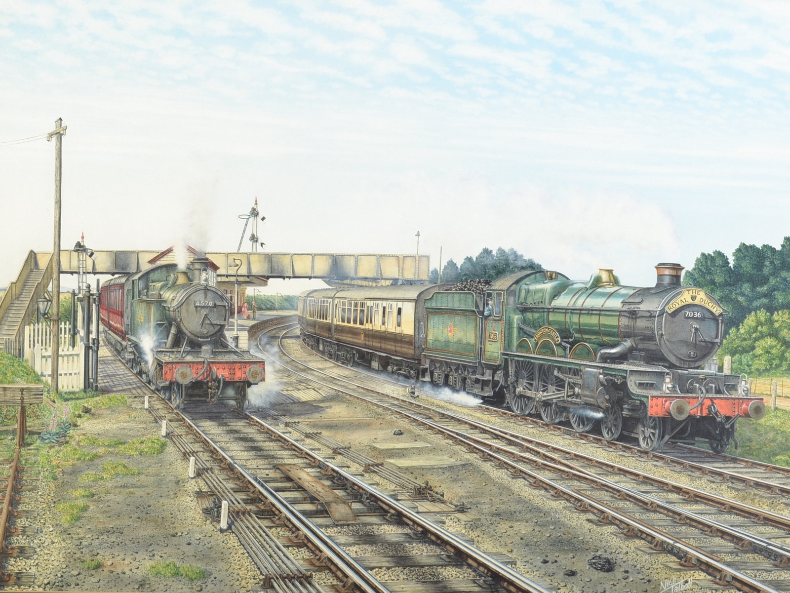 Nick Talbott | The Royal Duchy Express Leaving the Station | MutualArt