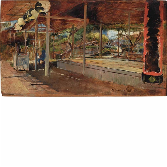 Harry Humphrey Moore | Tea Houses in Tokyo (1881) | MutualArt