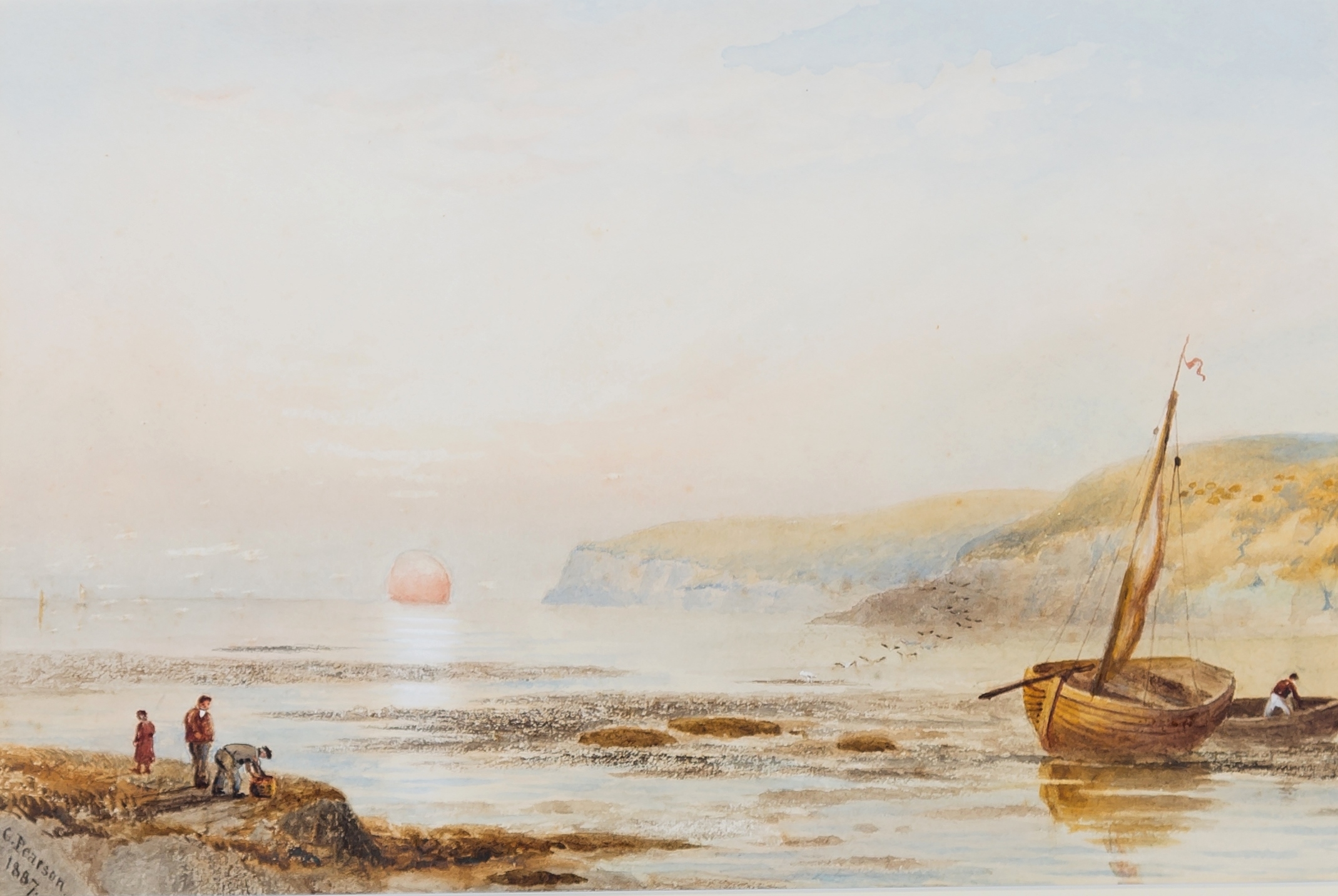 Cornelius Pearson | Shore Scene with Figures (1887) | MutualArt