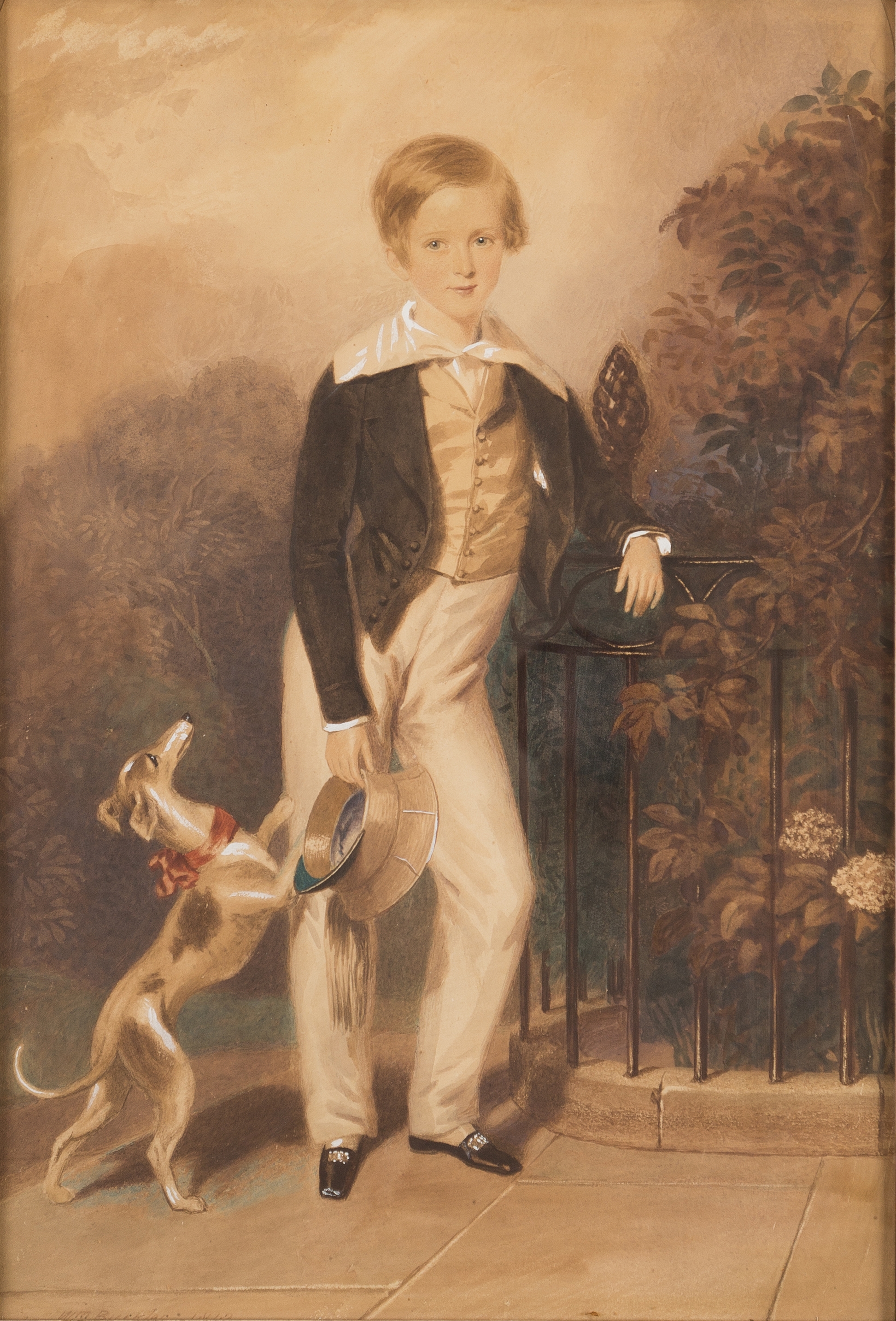 William Buckler | A Young Boy with a Whippet (1842) | MutualArt