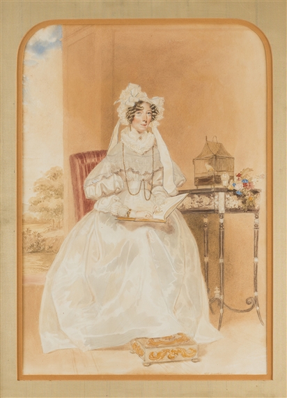 William Buckler | Portrait of a Lady with a Birdcage (1838) | MutualArt