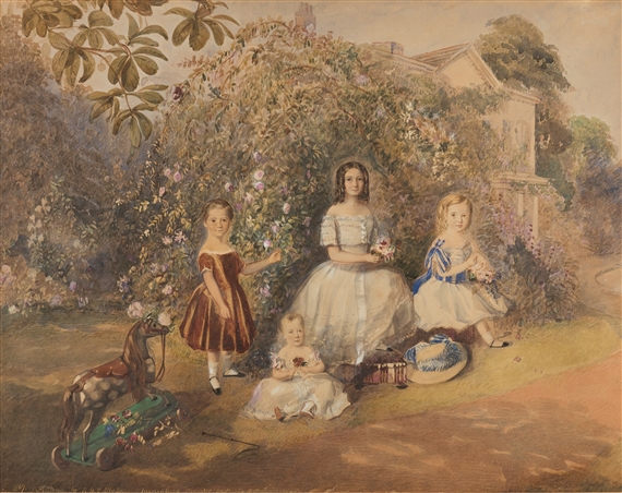 Richard Henry Clements Ubsdell | Portrait of Four Children in a Garden ...