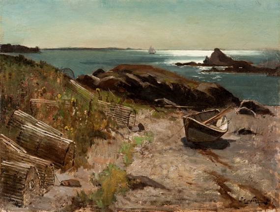 Willard Leroy Metcalf | Dory and Lobster Traps (1881) | MutualArt
