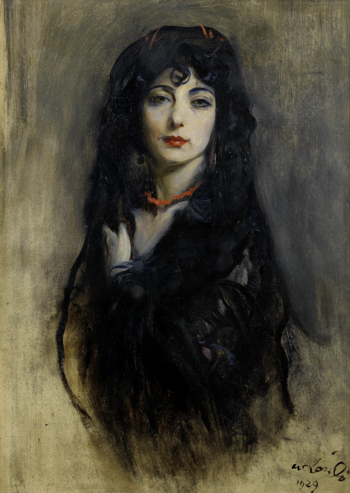Philip Alexius de Laszlo | The black mantilla (1929) | MutualArt
