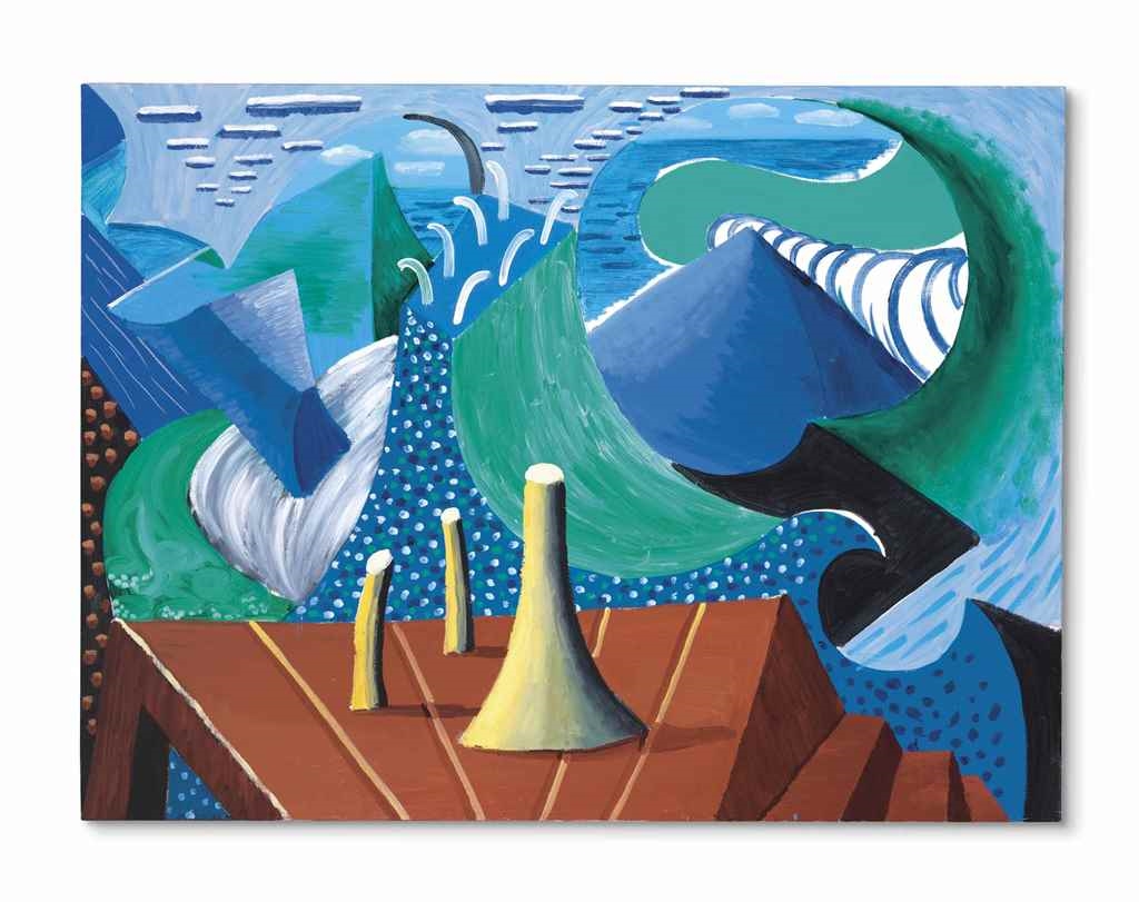 David Hockney | The Sea at Malibu (1988) | MutualArt