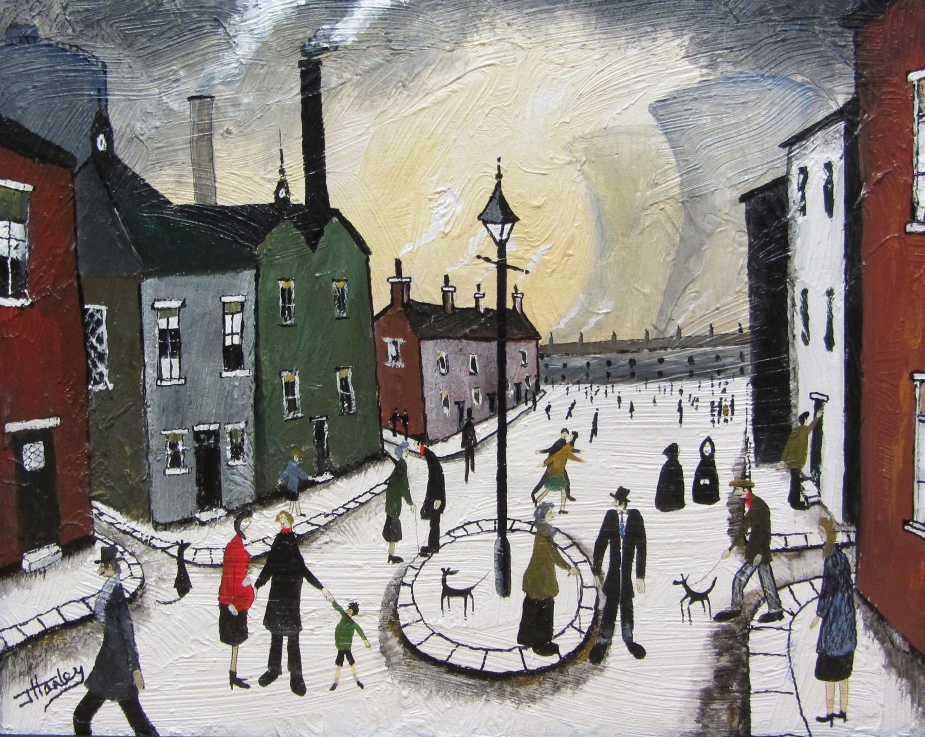 John Hanley | Winter Street scene | MutualArt
