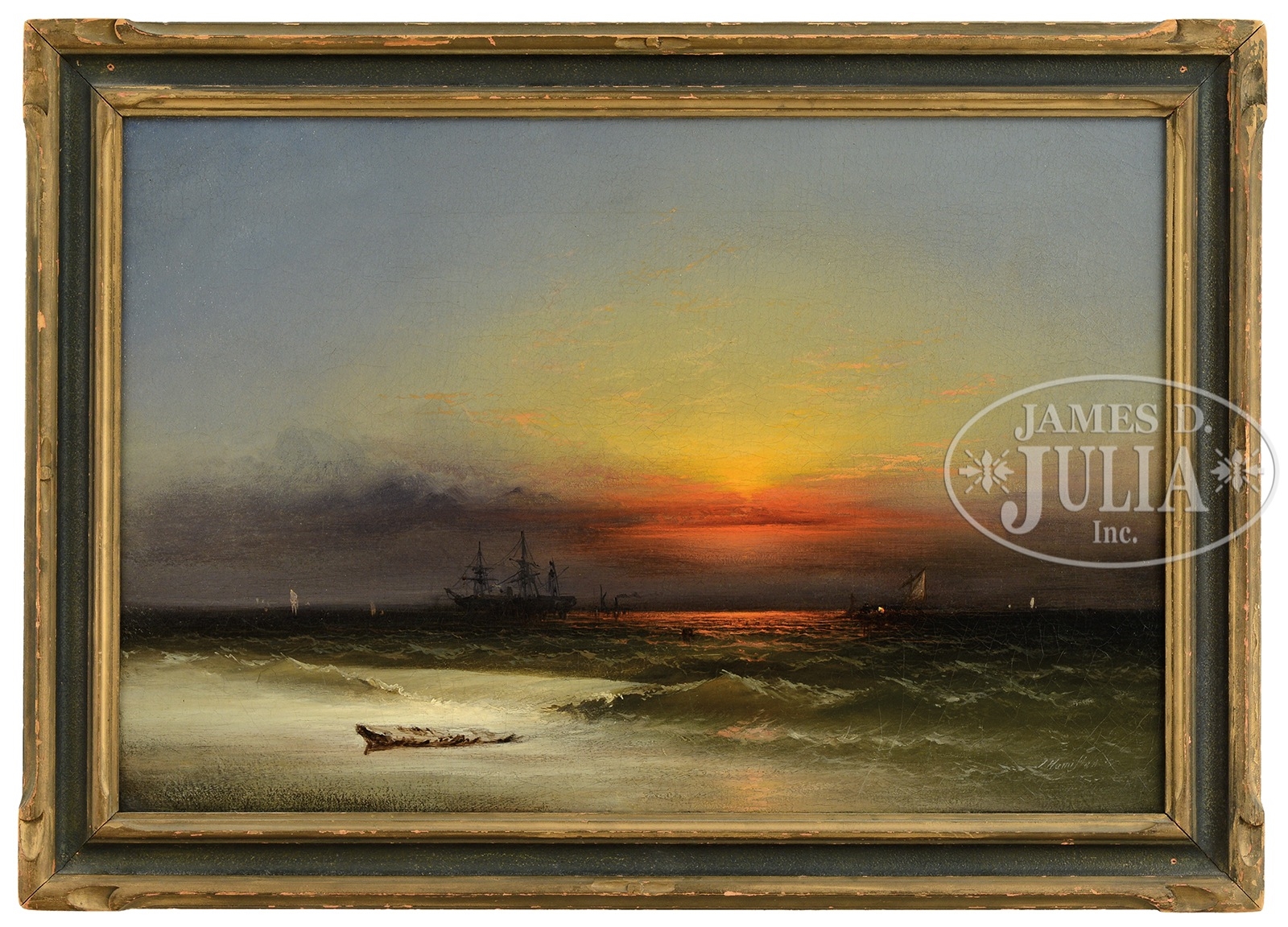 James Hamilton | Coastal Shipping Under a Sunset Sky | MutualArt