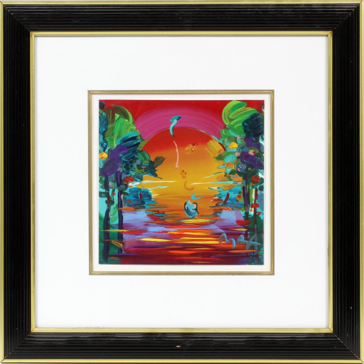 Peter Max | WATER LANDSCAPE WITH BLUSHING BEAUTY PROFILE | MutualArt