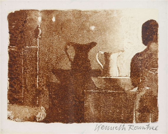 Kenneth Rowntree | GIRL UNDRESSING BY CANDLELIGHT | MutualArt