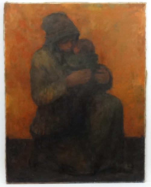 Leszek Muszynski | Mother and child in peasant clothing (1960) | MutualArt