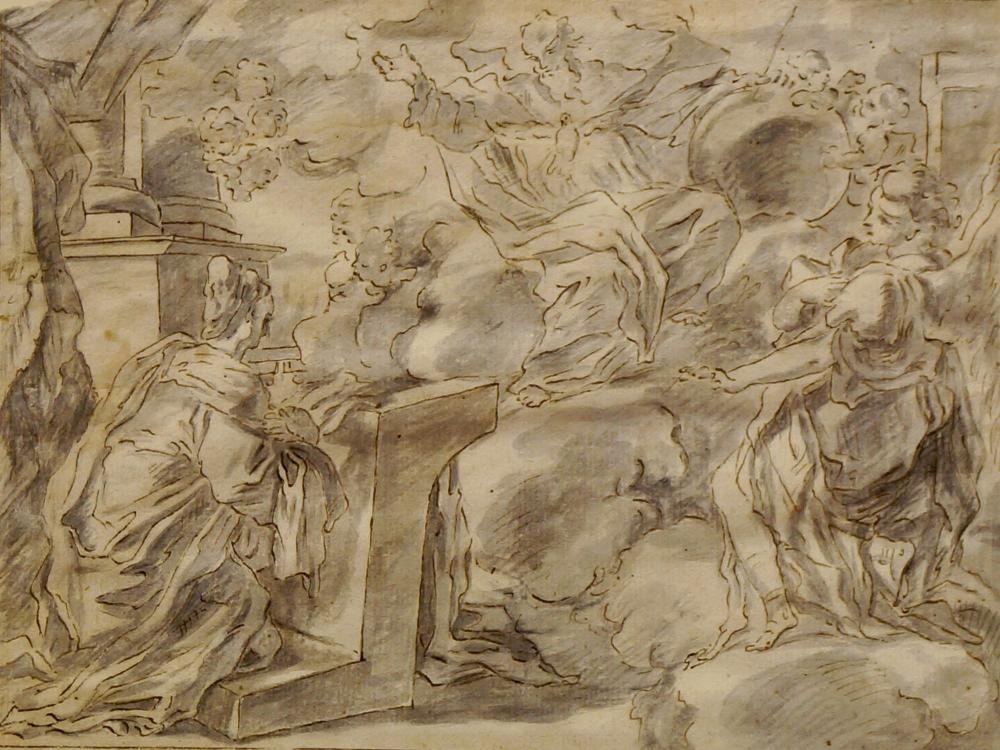 Francesco Solimena | God the Father and an angel appearing to a female ...