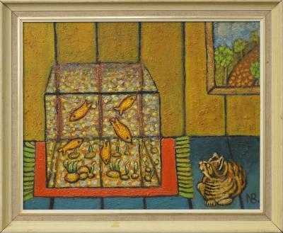 Norman Bray | Goldfish and Cat; portraits of cats and birds ; quantity ...