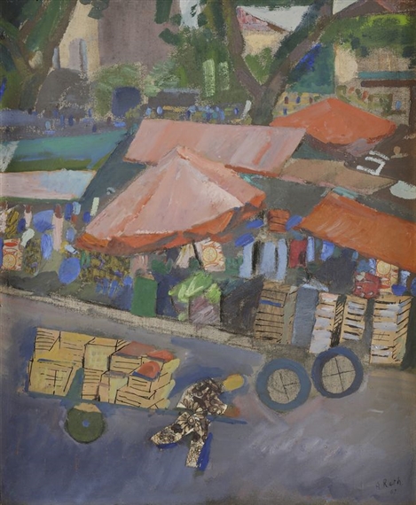 Alfred Reth | The Market and the handcart (1963) | MutualArt
