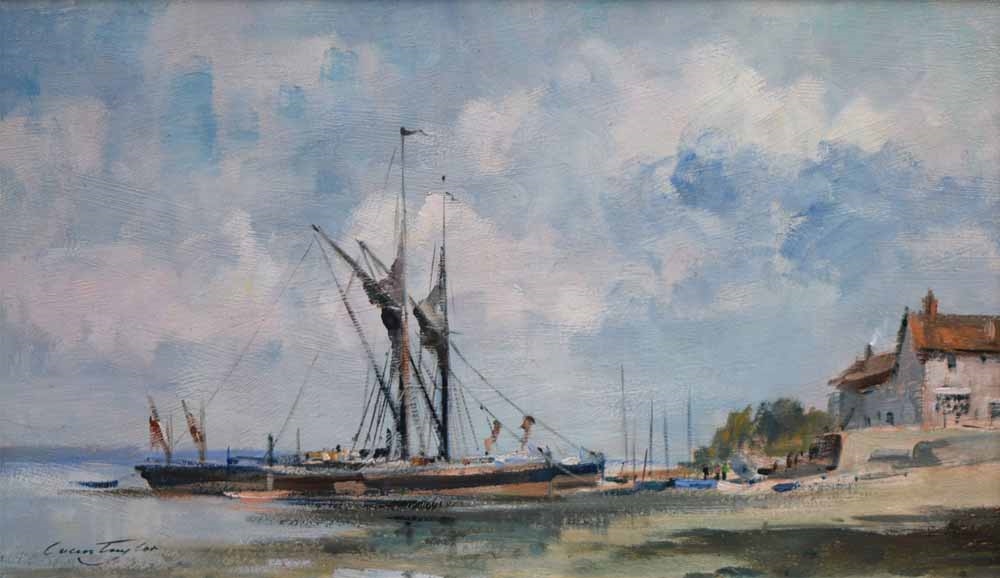 Ivan Taylor | Thames Barges, Pinmill Low Tide, Suffolk | MutualArt